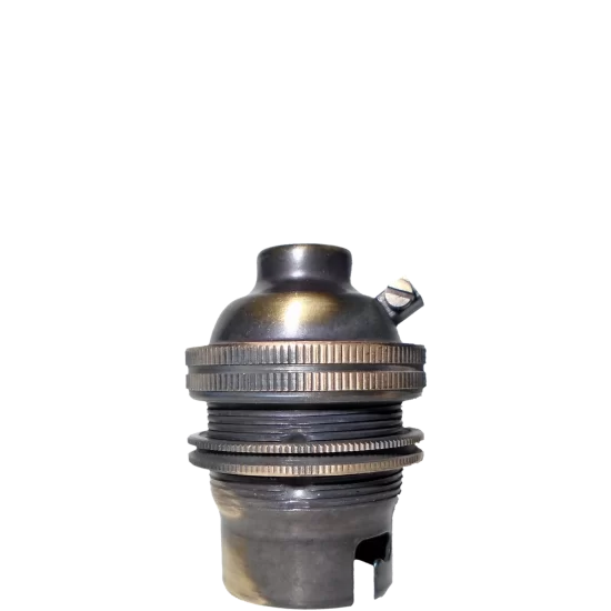 Art Deco Emporium | Lampholder B22 Antique Brass with Shade Ring 10mm ...