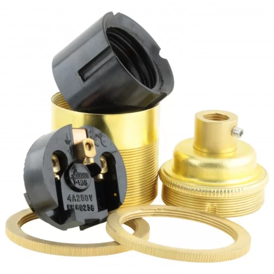 Art Deco Emporium | Traditional Edison Screw Bulb Holder (E27) with 2 ...