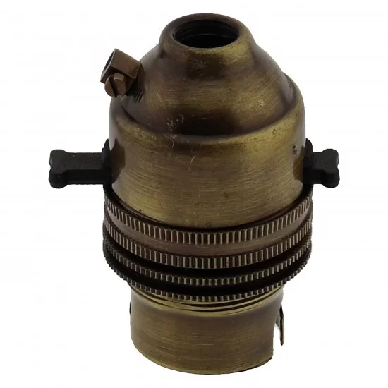 Art Deco Emporium | Switched Lampholder B22 Antique Brass with Shade ...