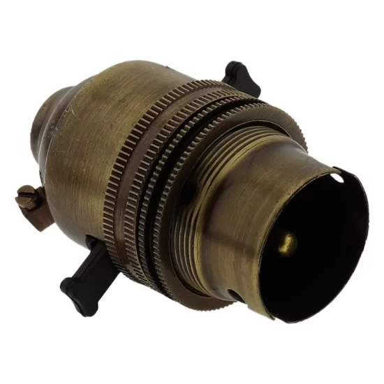 Art Deco Emporium | Switched Lampholder B22 Antique Brass with Shade ...