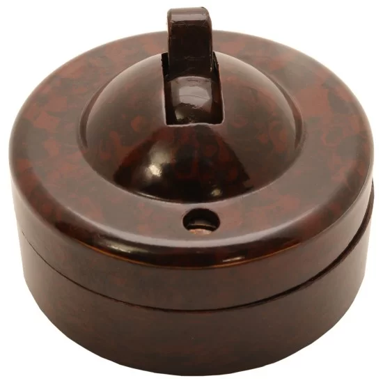 Repaireum| Goltone Vintage Mottled Brown Bakelite Toggle Light Switch 1Way