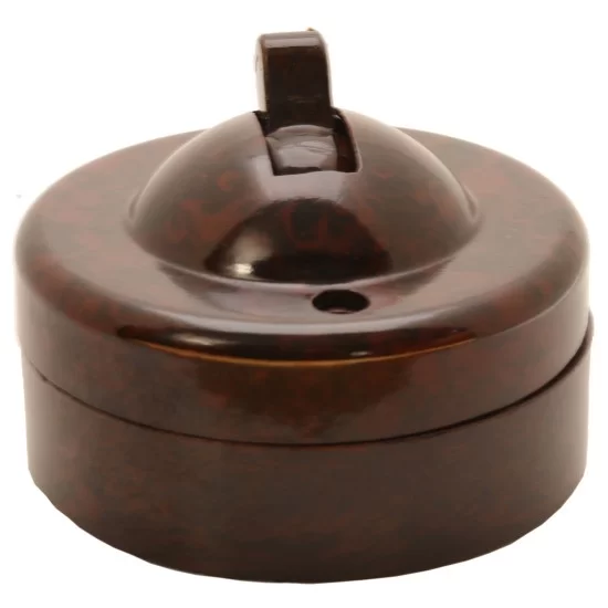 Repaireum| Goltone Vintage Mottled Brown Bakelite Toggle Light Switch 1Way