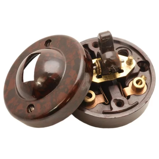 Repaireum| Goltone Vintage Mottled Brown Bakelite Toggle Light Switch 1Way