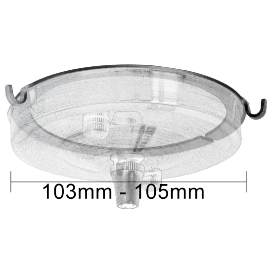 Art Deco Emporium | Medium 75mm Three Hook Ceiling Cup Ring