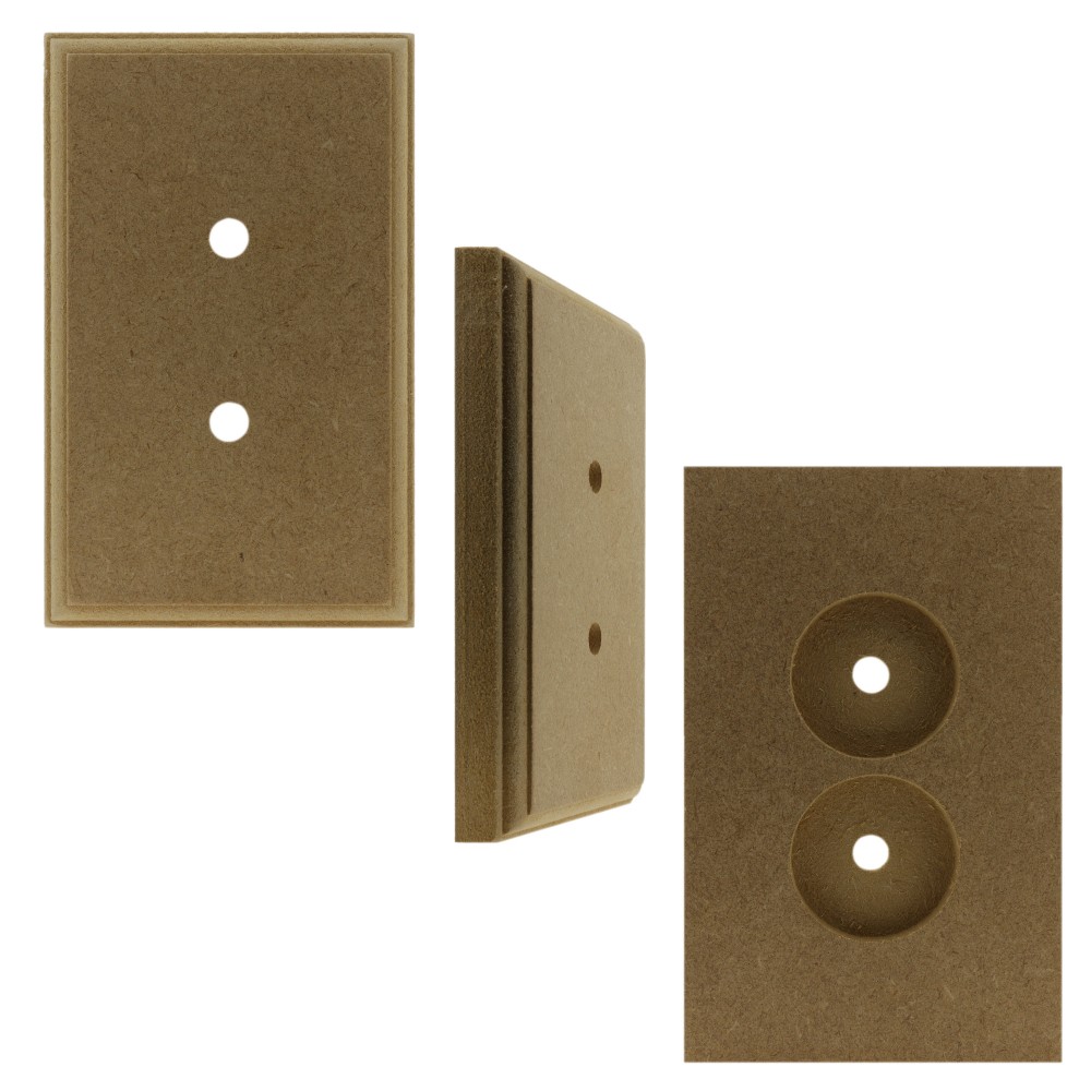 Art Deco Emporium | MDF Rectangle Switch Mount Pattress 2Gang