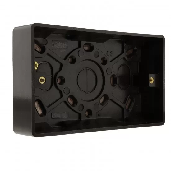 Art Deco Emporium | Dark Brown Surface Mount Pattress Back-Box -2-Gang-25mm