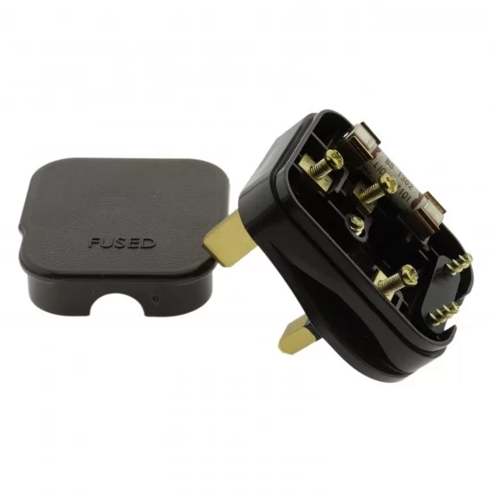 Art Deco Emporium | Dark Brown Fused Plug -UK 3Pin-13Amp