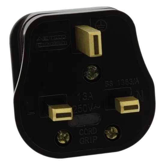 Art Deco Emporium | Dark Brown Fused Plug -UK 3Pin-13Amp