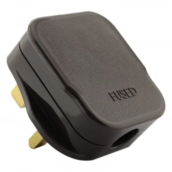 Art Deco Emporium | Dark Brown Fused Plug -UK 3Pin-13Amp