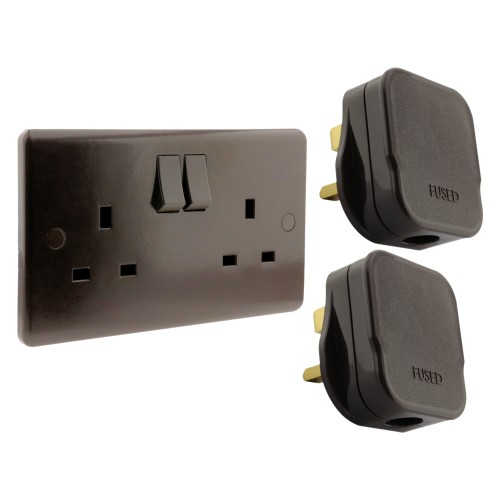 Buy eXalt brown plug sockets and switches from www.art-deco-emporium.co.uk