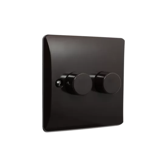 Art Deco Emporium | Brown Bakelite Light Dimmer Switch 2Way 2Gang