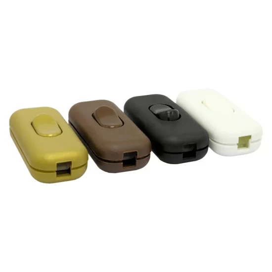 Art Deco Emporium | Small In-line Rocker Switch 3 Wire Dual Pole in Black