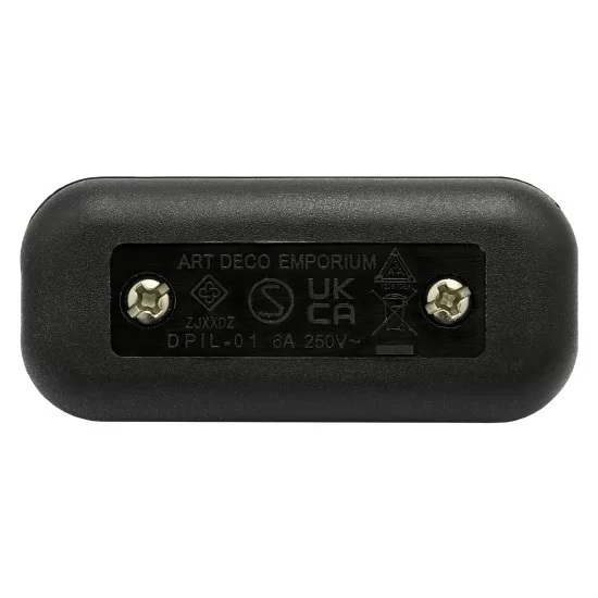 Art Deco Emporium | Small In-line Rocker Switch 3 Wire Dual Pole in Black
