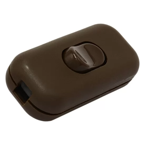 Art Deco Emporium | Small In-line Rocker Switch 3 Wire Dual Pole in Brown