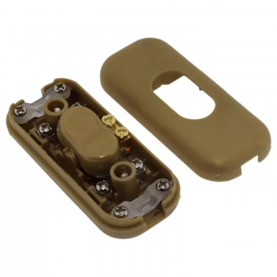 Art Deco Emporium | Small In-line Rocker Switch 3 Wire Dual Pole in Gold