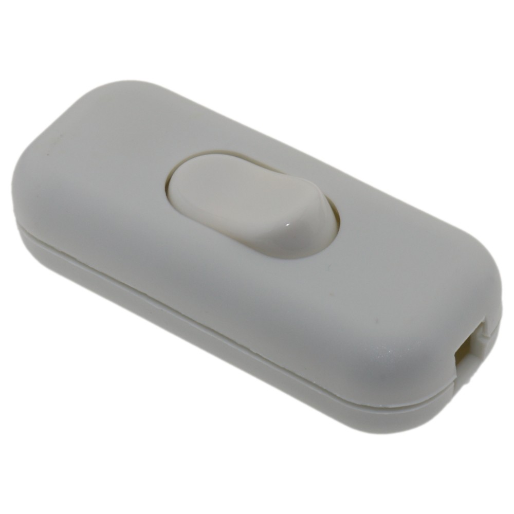 Art Deco Emporium | Small In-line Rocker Switch 3 Wire Dual Pole in White