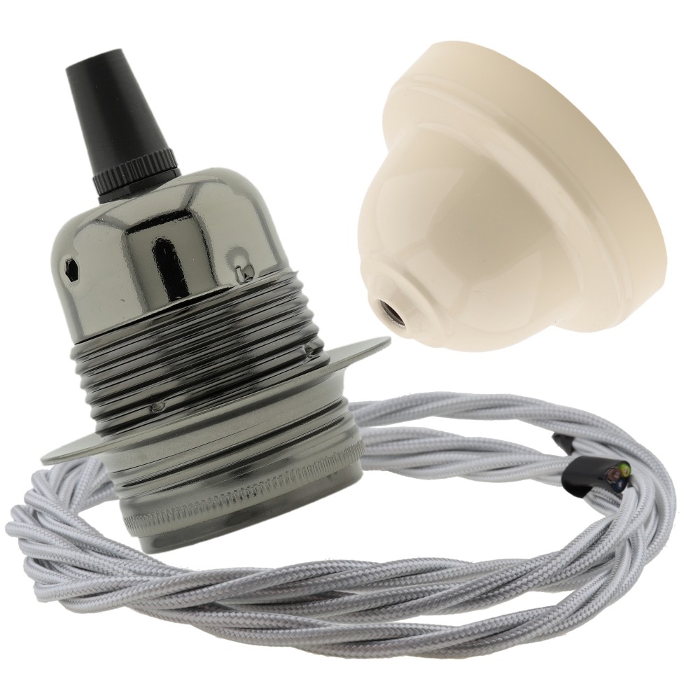 Art Deco Emporium | Pendant Kit with Ivory Bakelite Ceiling cup E27 ...