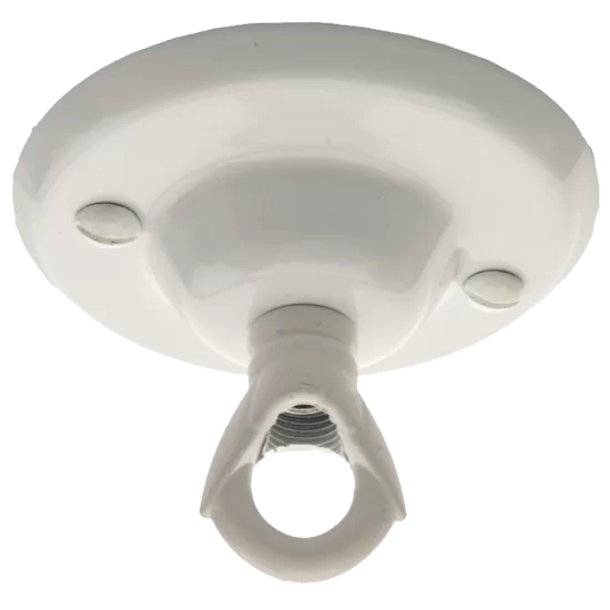 Art Deco Emporium | Ceiling Rose with Deco Style Loop in Gloss White Finish
